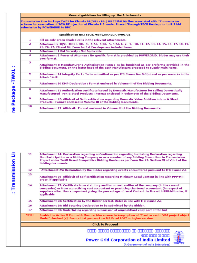 1-First Envelope - Bid Form and Attachments - TW01 | PDF | Joint ...
