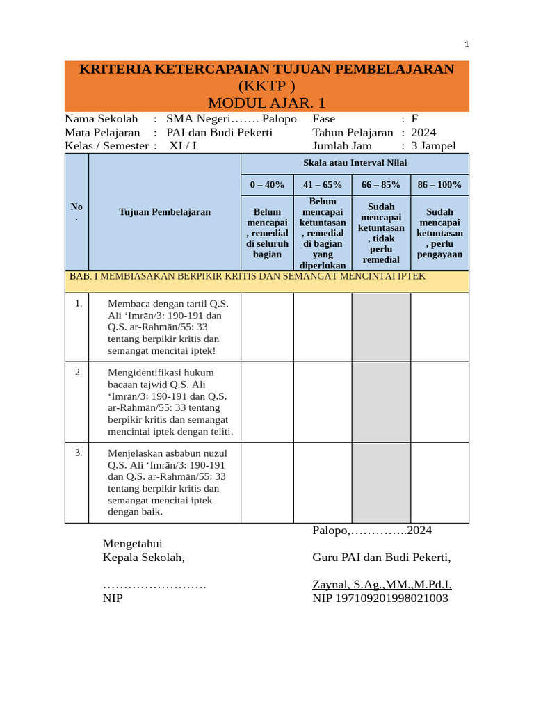 KKTP KLS Xi SMT 1 | PDF