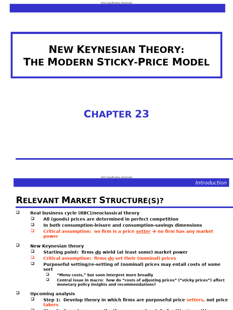 New Keynesian Theory: Sticky Prices Explained | PDF | New Keynesian ...