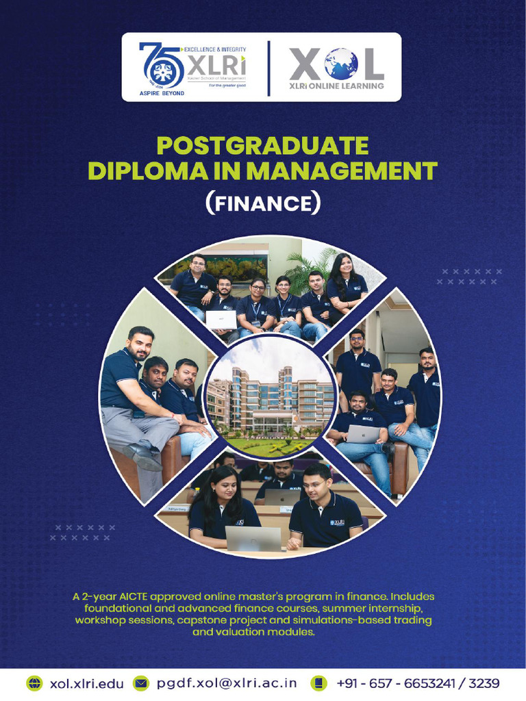 XLRI PGDM (Finance) Brochure | PDF | Master Of Business Administration | Economies