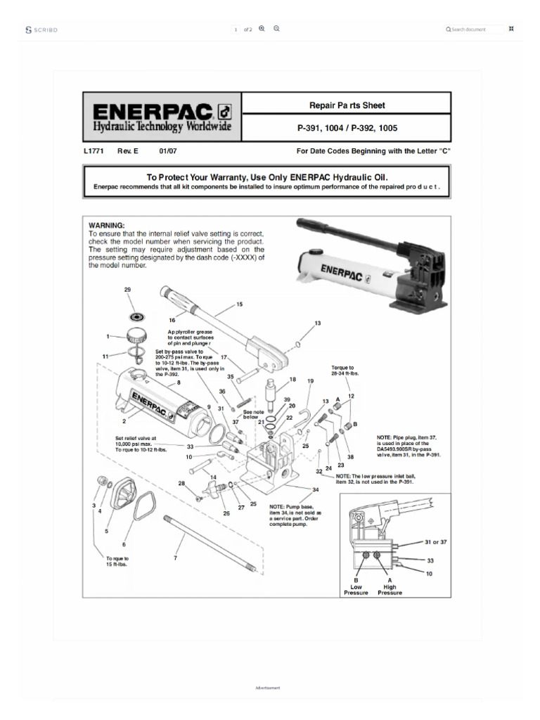 Enerpac P-392 | PDF