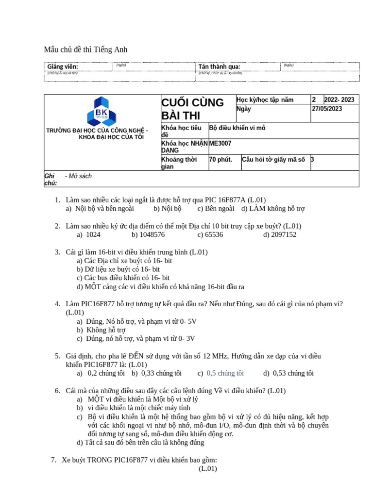 FL051 dethiCLC20222 - De1 - Dapan VI Dieu Khien | PDF