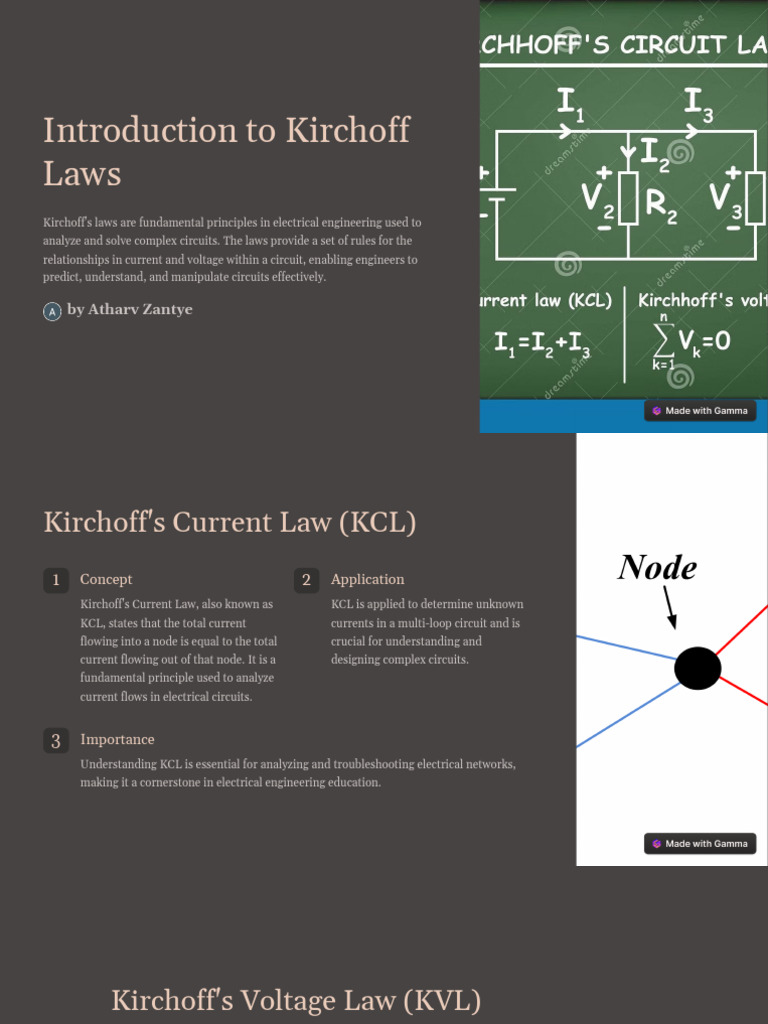 Introduction To Kirchoff Laws | PDF | Electrical Network | Engineering