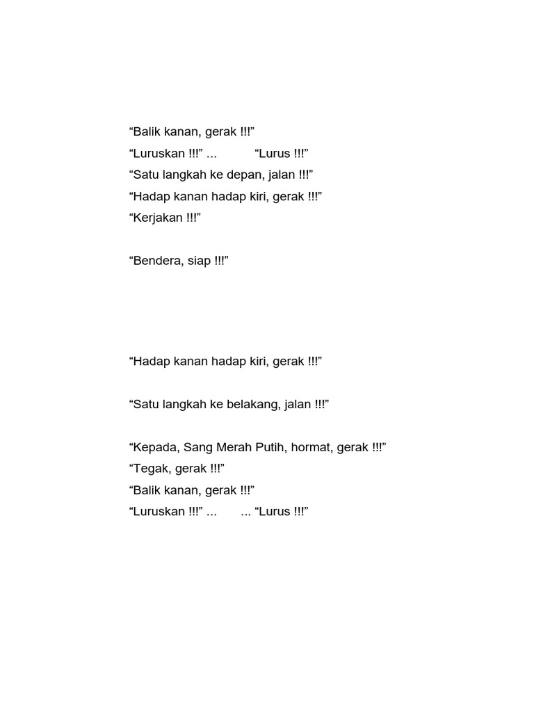 Daftar Aba-Aba Pengibaran Bendera | PDF