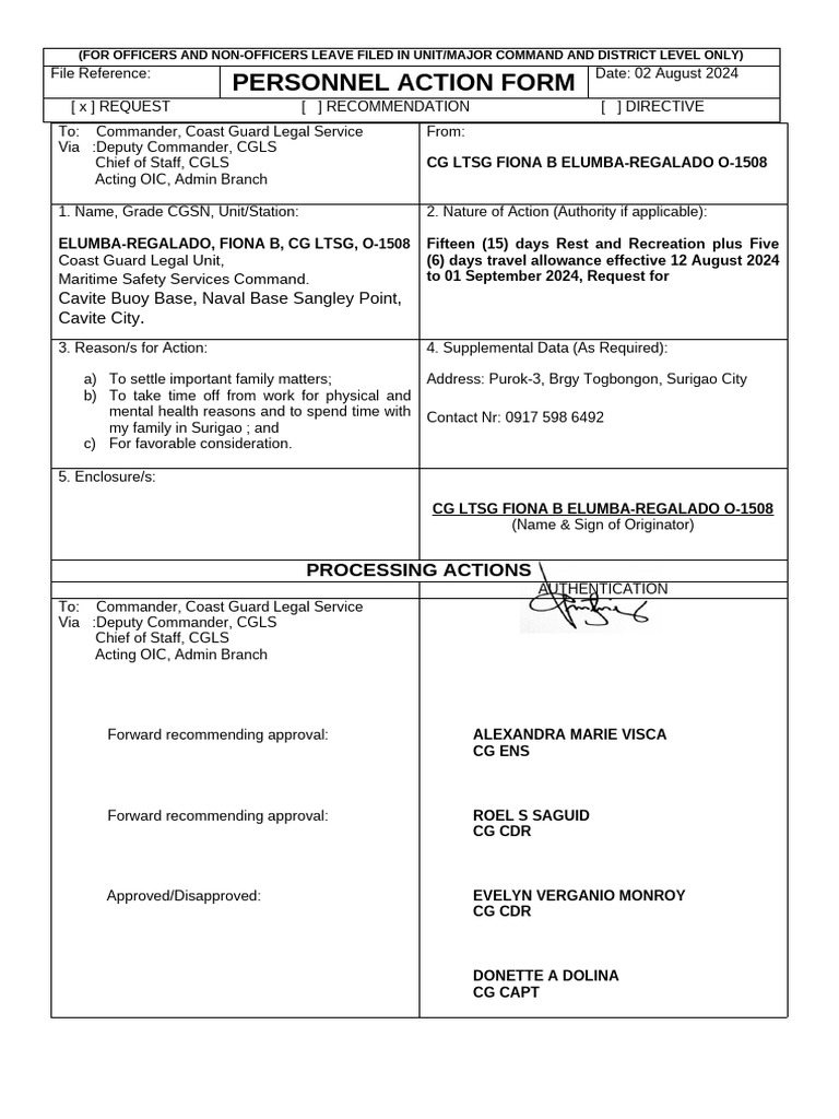 Paf RNR CG LTSG Fiona B Elumba Regalado 1 | PDF