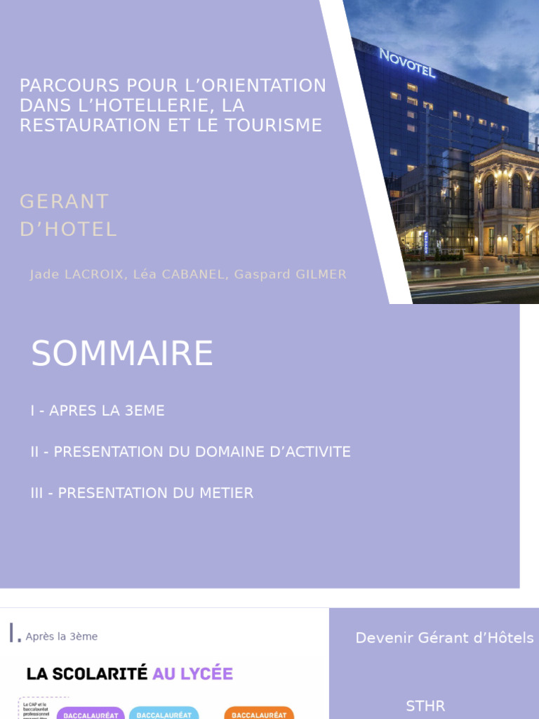 Devenir Gérant d'Hôtel : Guide Complet | PDF | Tourisme | Hôtellerie