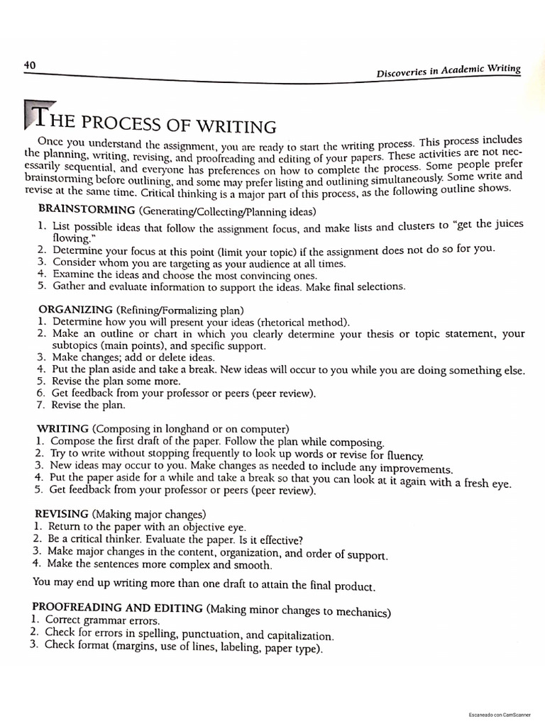The Writing Process (Brainstorming) | PDF