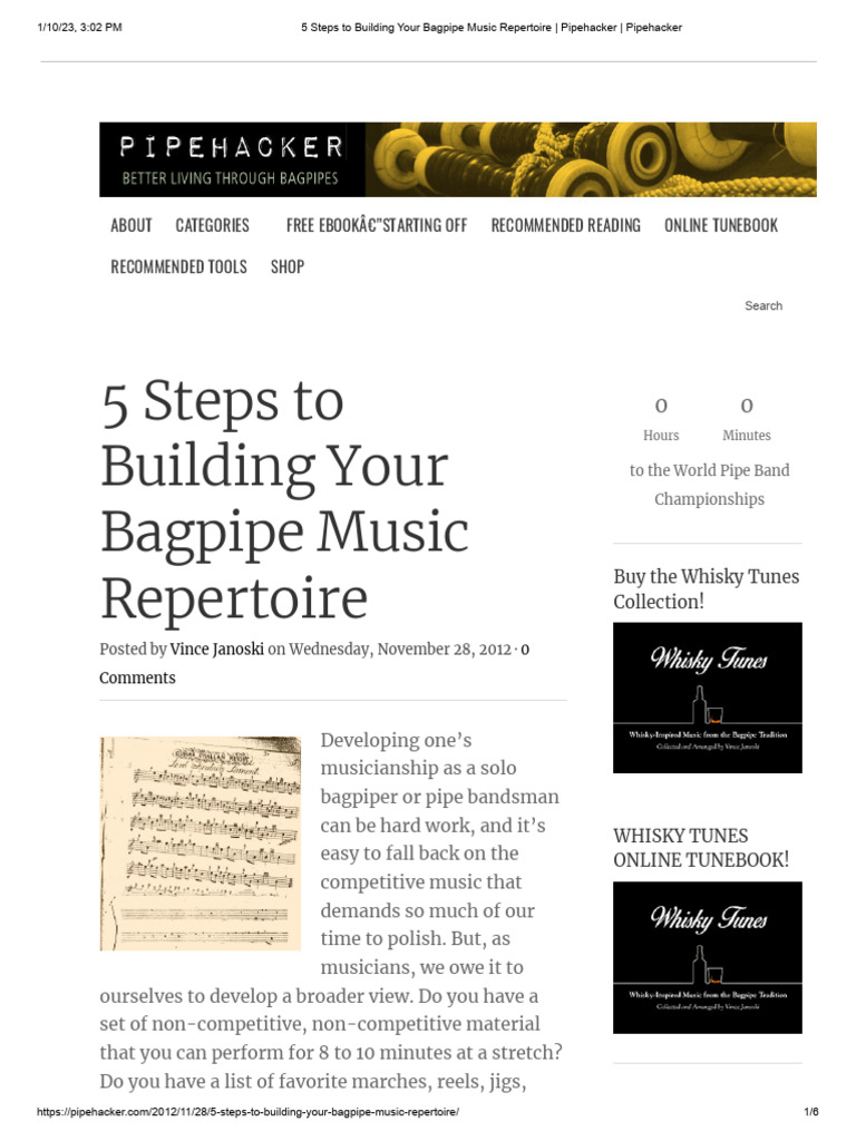 Janovski - 5 Steps To Building Your Bagpipe Music Repertoire ...