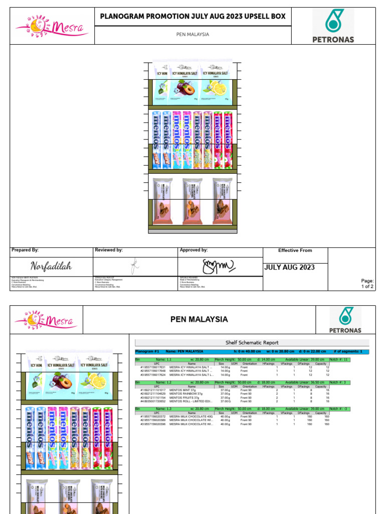 Planogram Promotion July Aug 2023 - Upsell Box - Pen Malaysia | PDF | Sales | Business