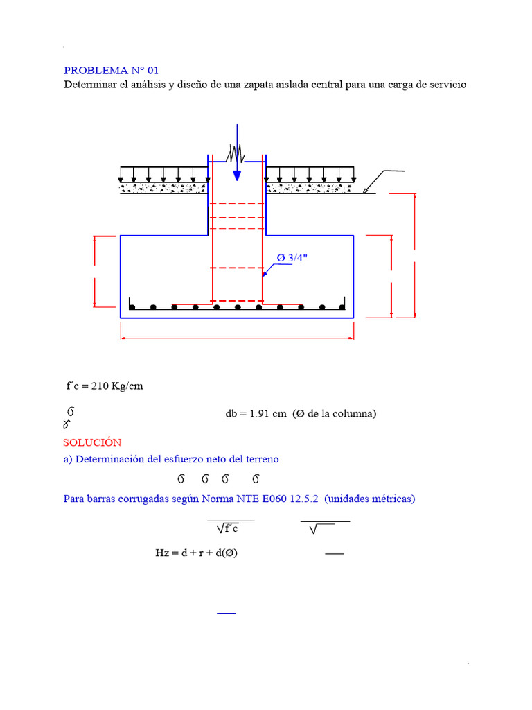 03 Prob Resuelto 01 Zapata Aislada | PDF