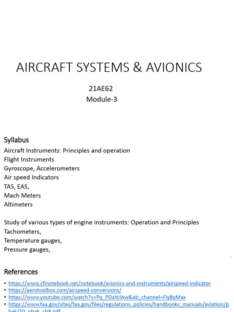 Avionics - Module 3 | PDF | Inertial Navigation System | Pressure Measurement