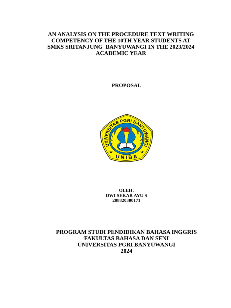 Proposal Dwi Sekar Ayu S | PDF | Second Language | Foreign Language