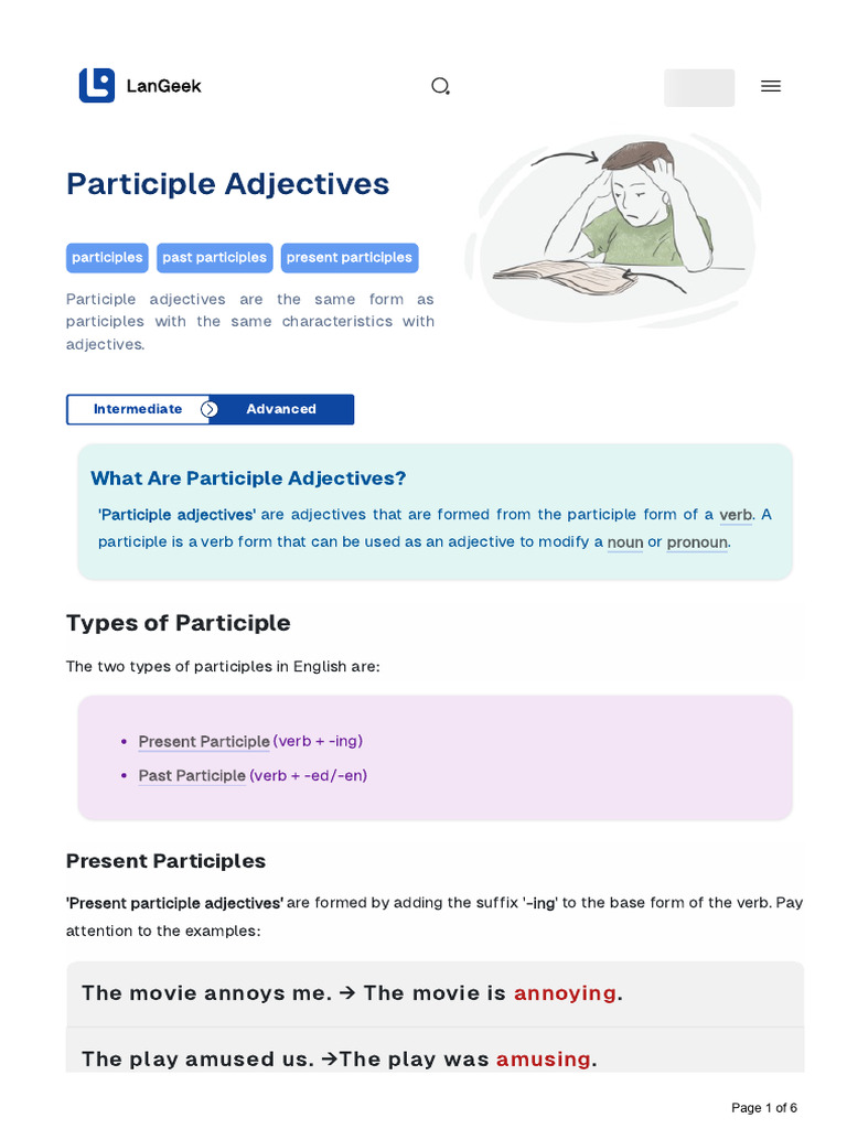 Participle Adjectives | PDF | Adjective | Verb