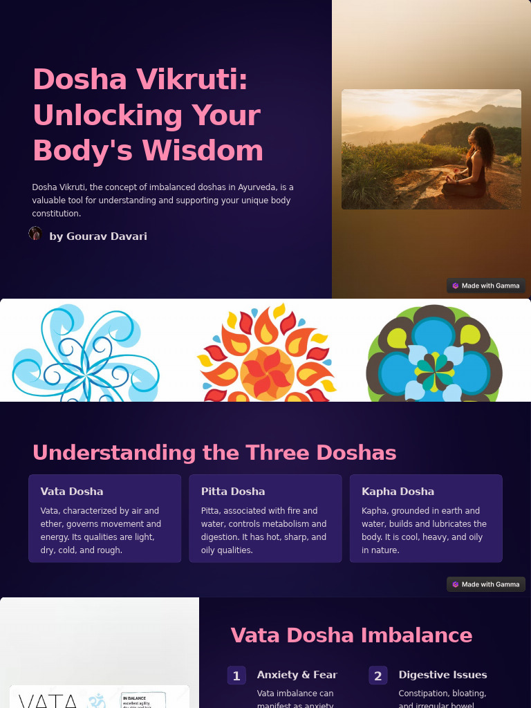 Dosha Vikruti Unlocking Your Bodys Wisdom | PDF | Ayurveda | Diseases And Disorders