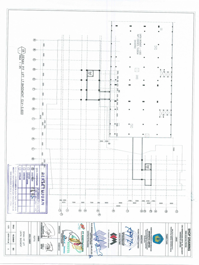 SD - RSPTN - Denah Pit Lift Dan Shearwall LT Basement | PDF