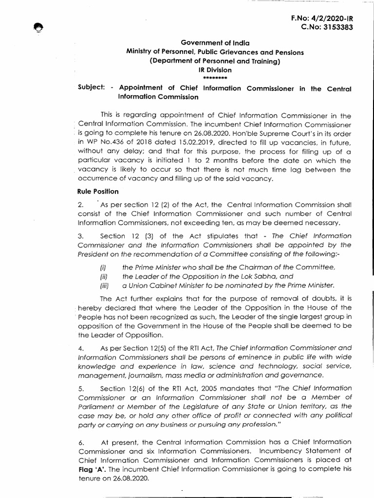 Noting CIC | PDF | Government Of India | Government