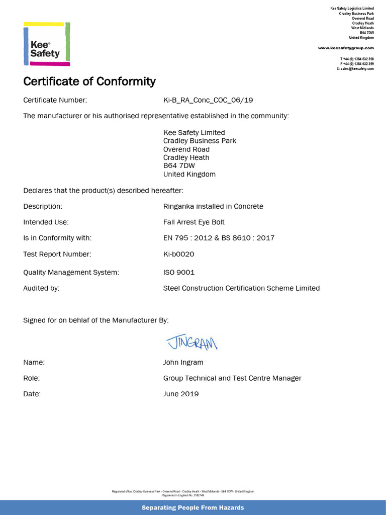 Ringanka - Declaration of Conformity | PDF | Regulation | Production ...