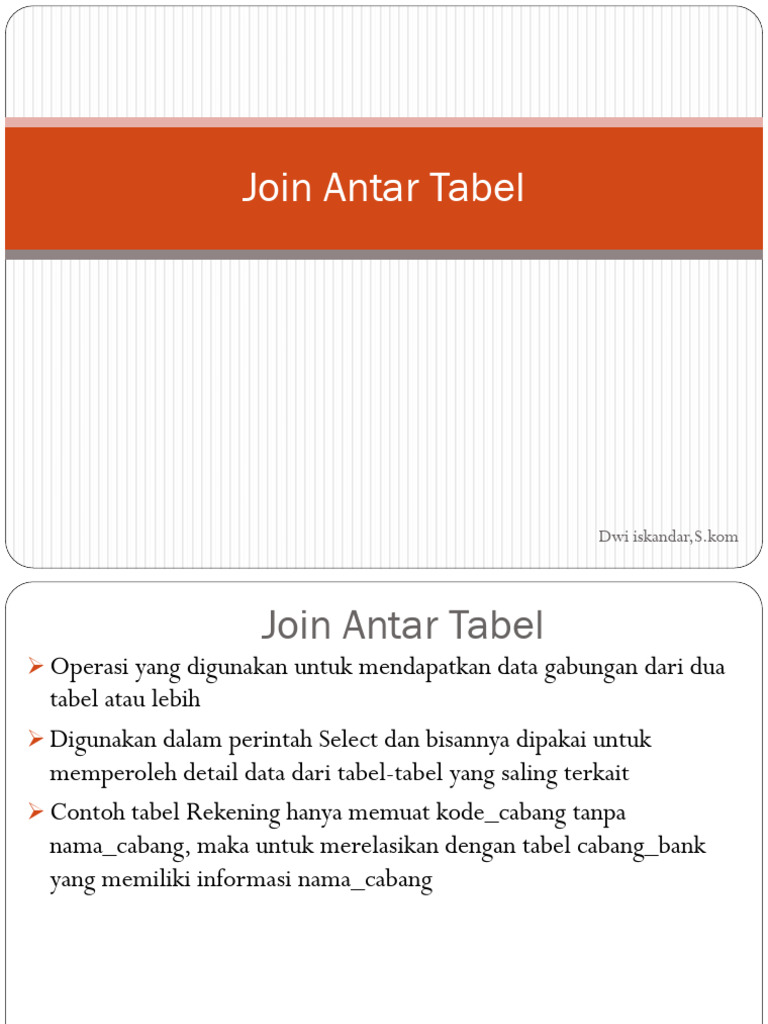 Join Antar Tabel | PDF