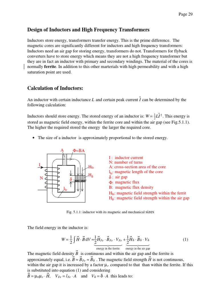 Design of Inductors and High Frequency Transformers | PDF | Inductor ...