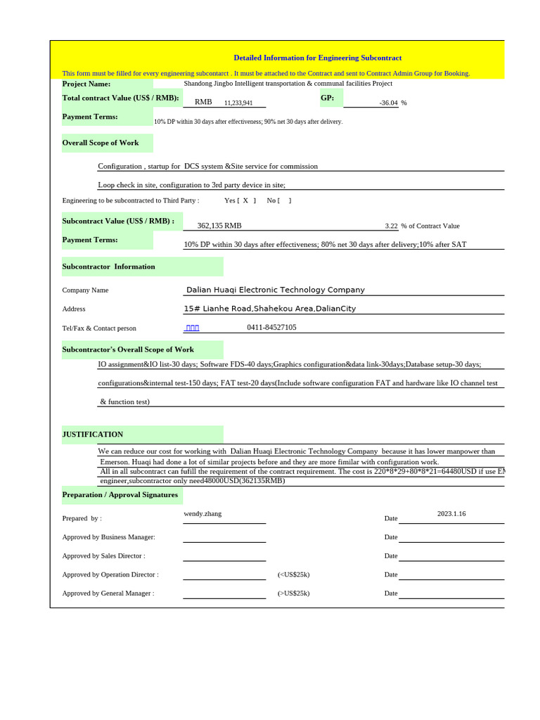 Engineering Subcontract Details Guide | PDF | Information Technology ...