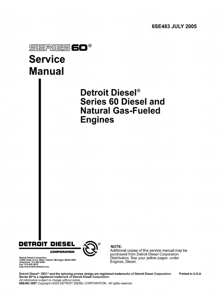Series 60 Diesel Service Manual | PDF | Internal Combustion Engine ...