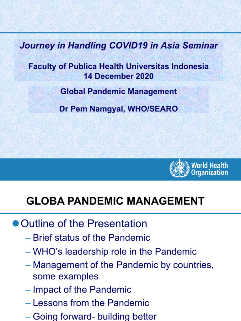 SEARO | PDF | World Health Organization | Pandemic