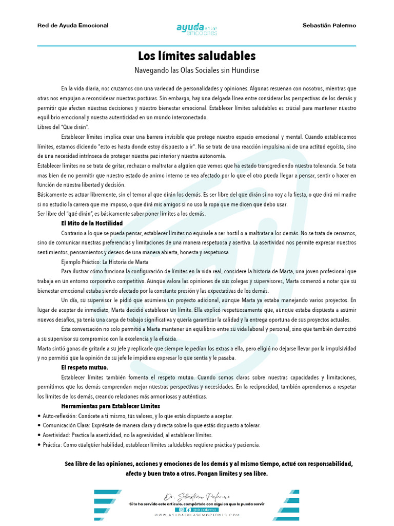 Los Limites Saludables | PDF | Sicología | Psicología Social