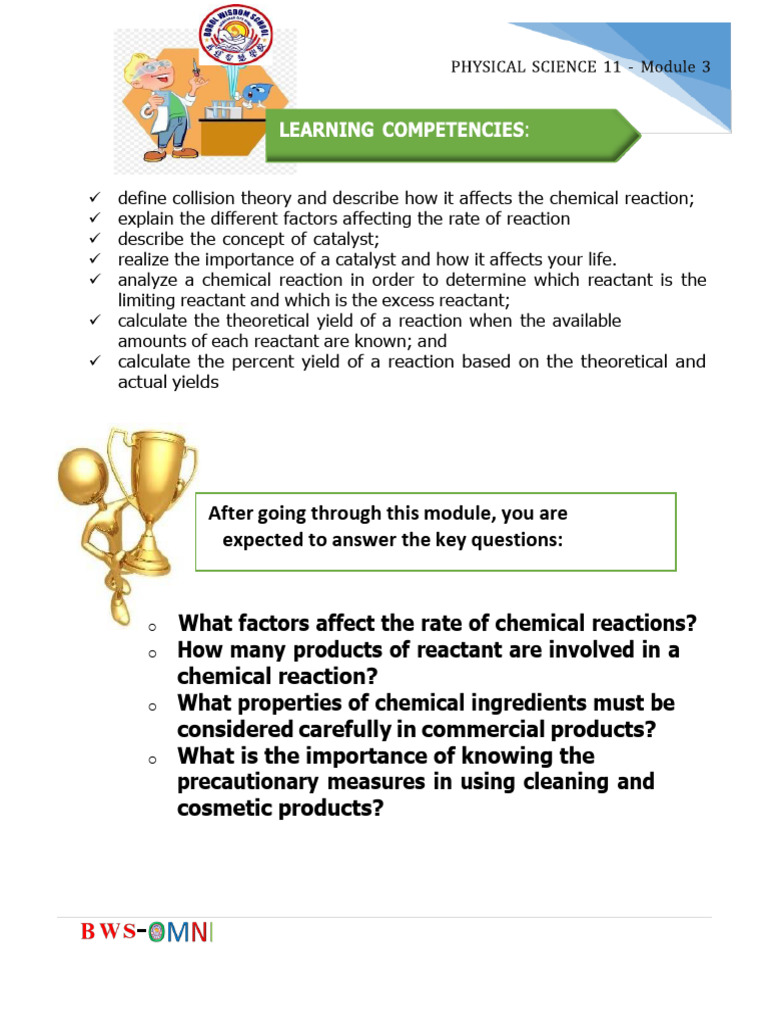 Module 3 Physical Science | PDF | Reaction Rate | Chemistry