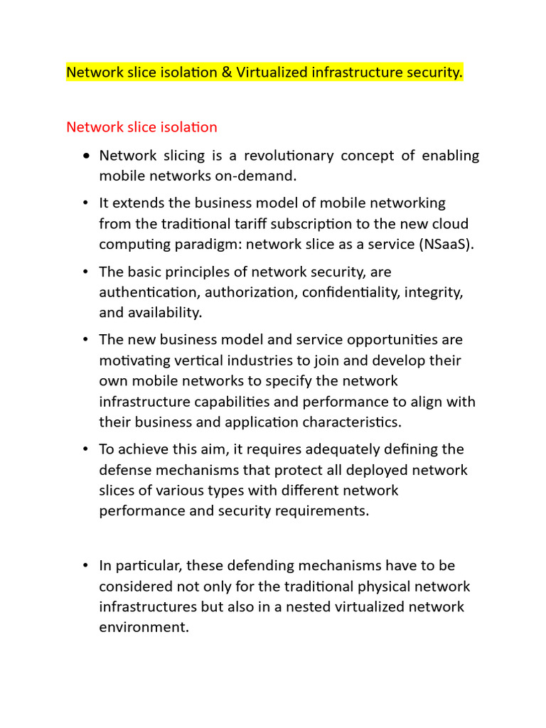U4 - Network Slice Isolation & Virtualized Infrastructure Security | PDF | Virtualization ...