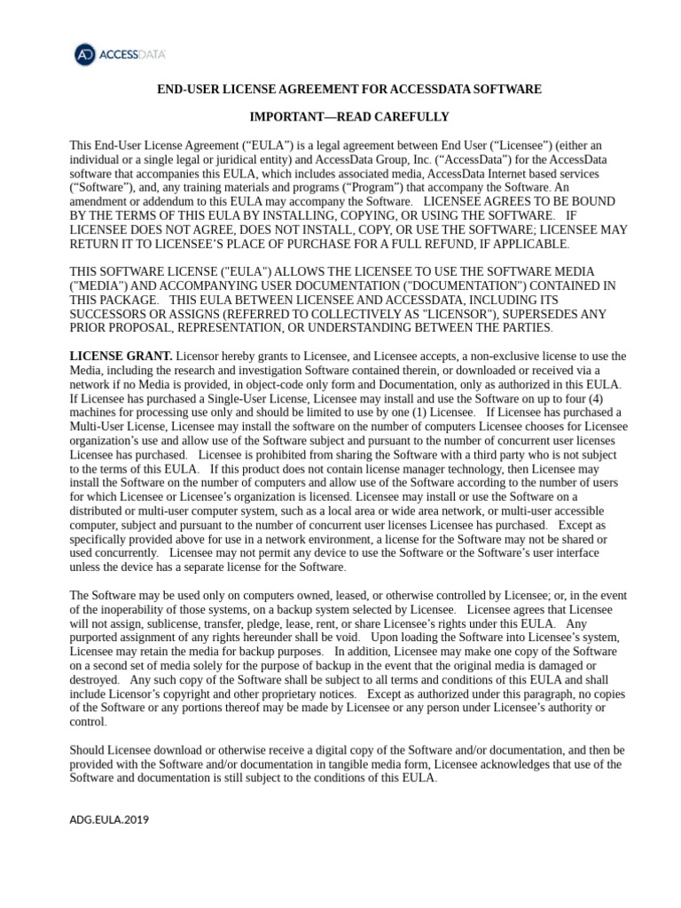 ADG_EULA | PDF | License | Indemnity