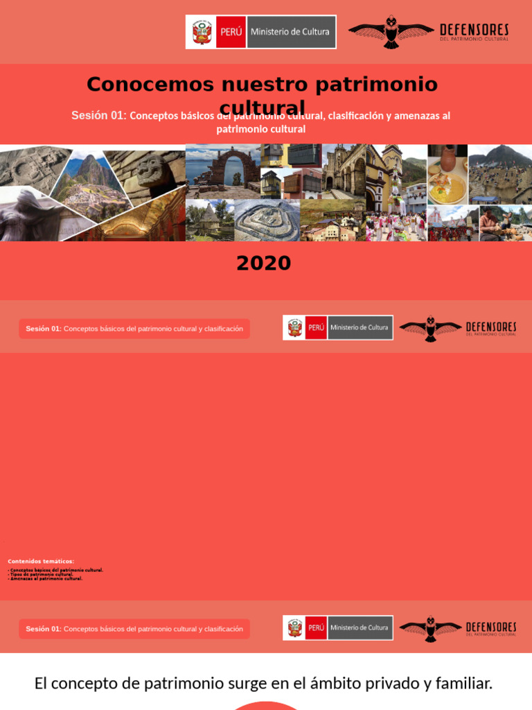 Sesión 1-Conceptos Básicos Del Patrimonio Cultural, Tipos de Patrimonio ...
