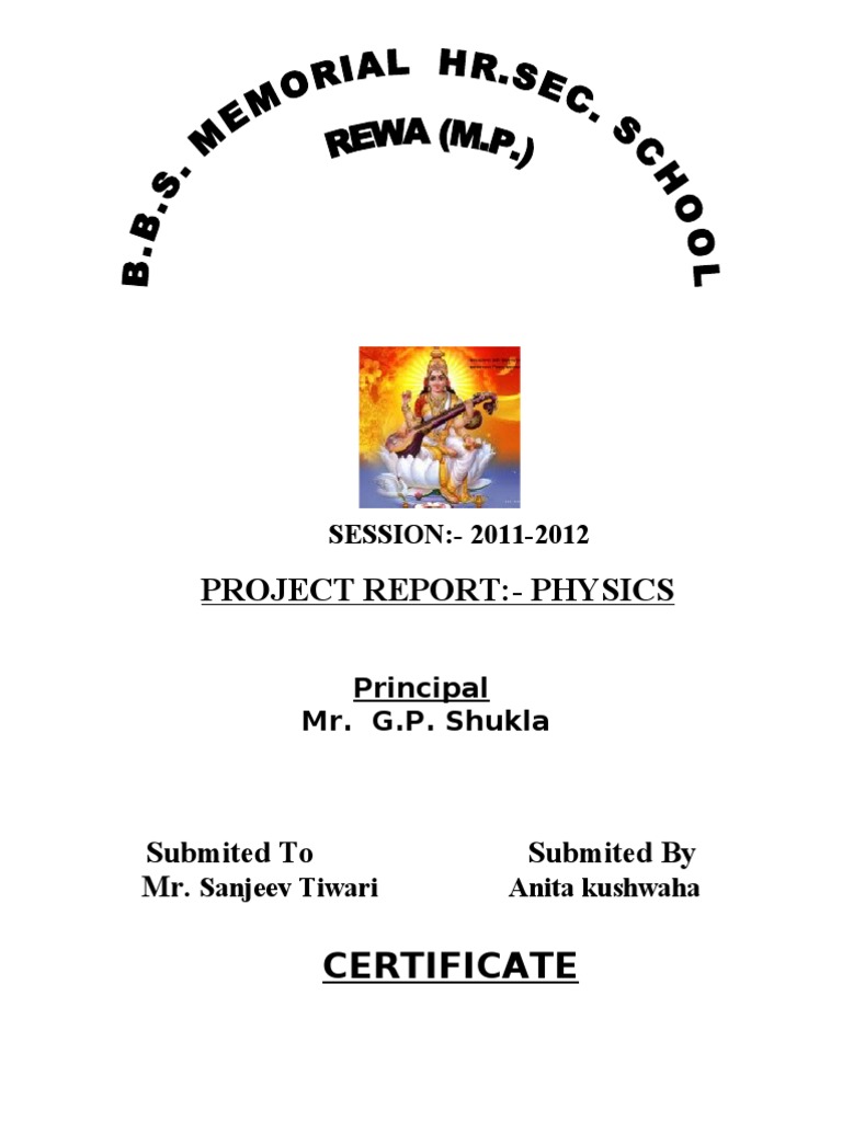 Project Report:-Physics: Certificate | PDF