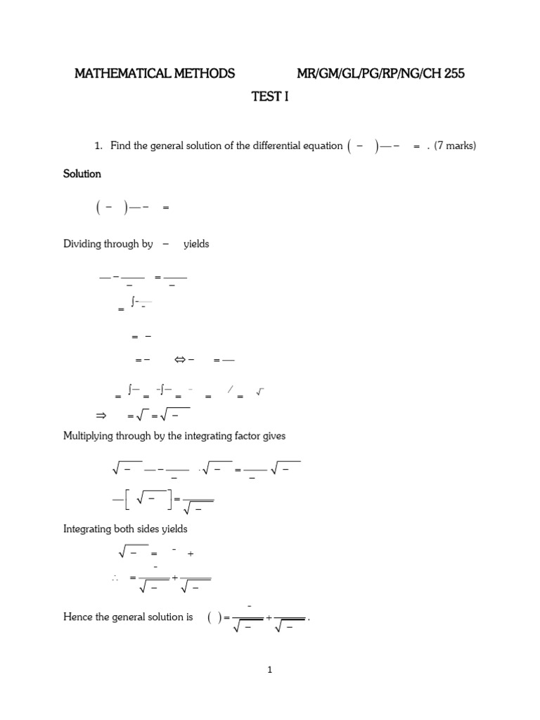 2024 FMRT 255 Quiz 1 Marking Scheme | PDF | Differential Calculus | Mathematical Physics