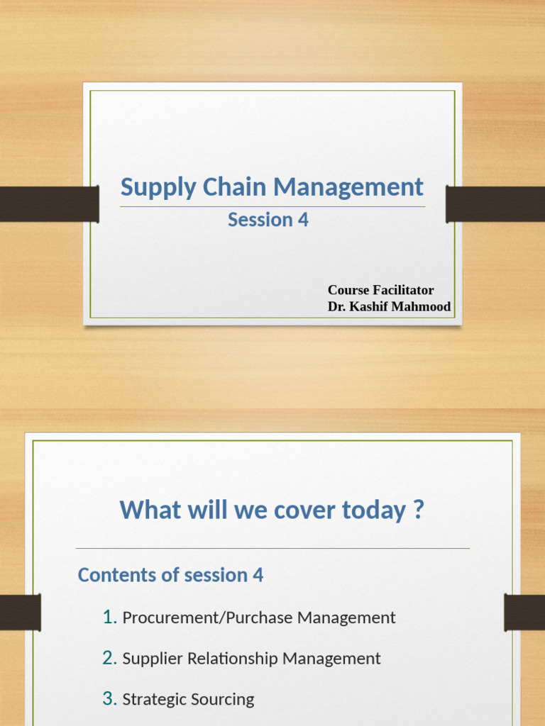 SCM Session 04 | PDF | Supply Chain | Procurement