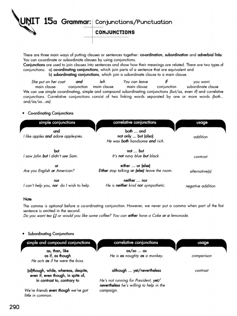 15 - Conjunctions - Punctuation | PDF | English Grammar | Semantics