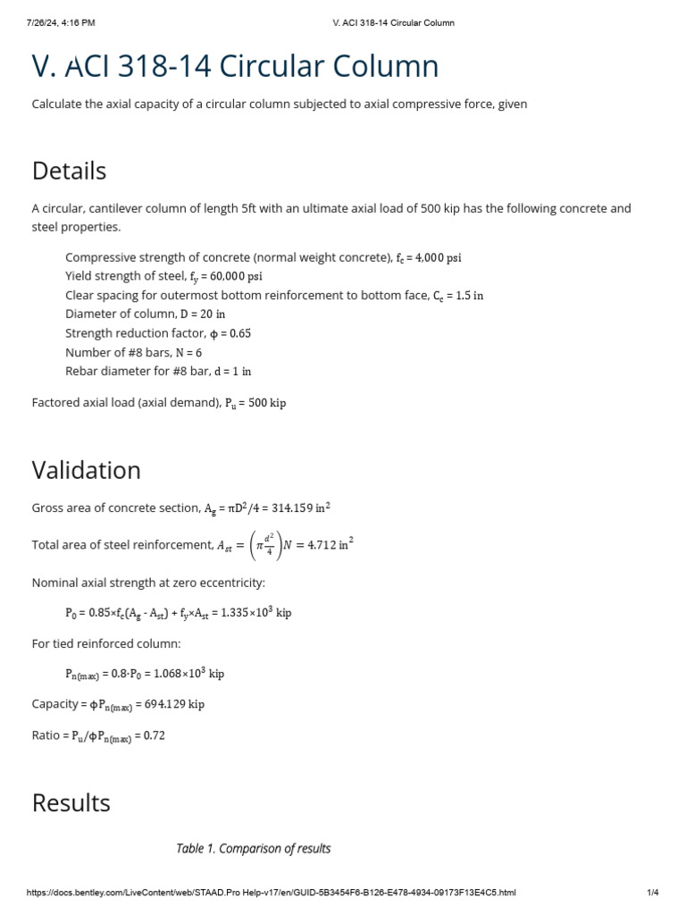 V. ACI 318-14 Circular Column | PDF | Column | Applied And Interdisciplinary Physics