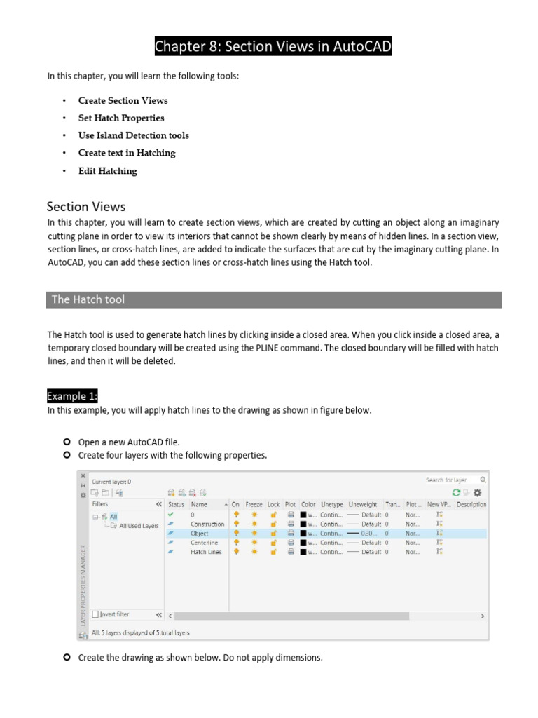 MODULE 8 - Section Views in AutoCAD | PDF | Dialog Box | Computing