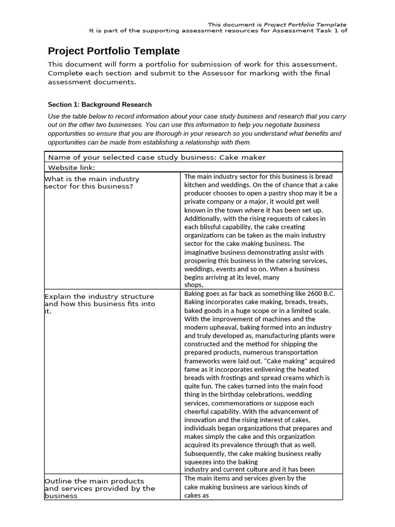 Project Portfolio Template 1 1 | PDF