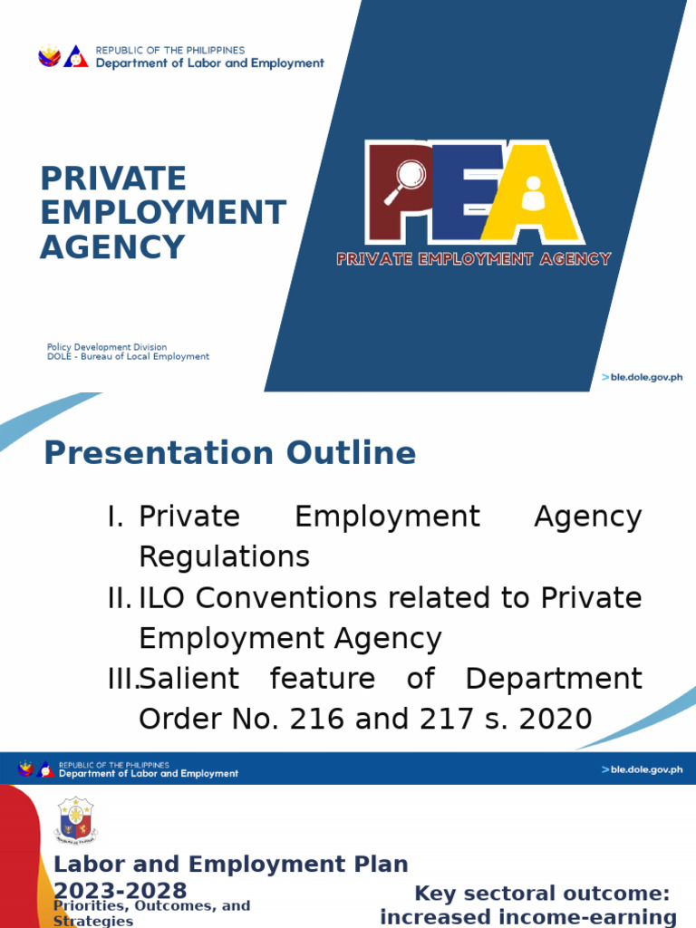 Ble-Pdd Pea Presentation | PDF | Employment | Employment Agency