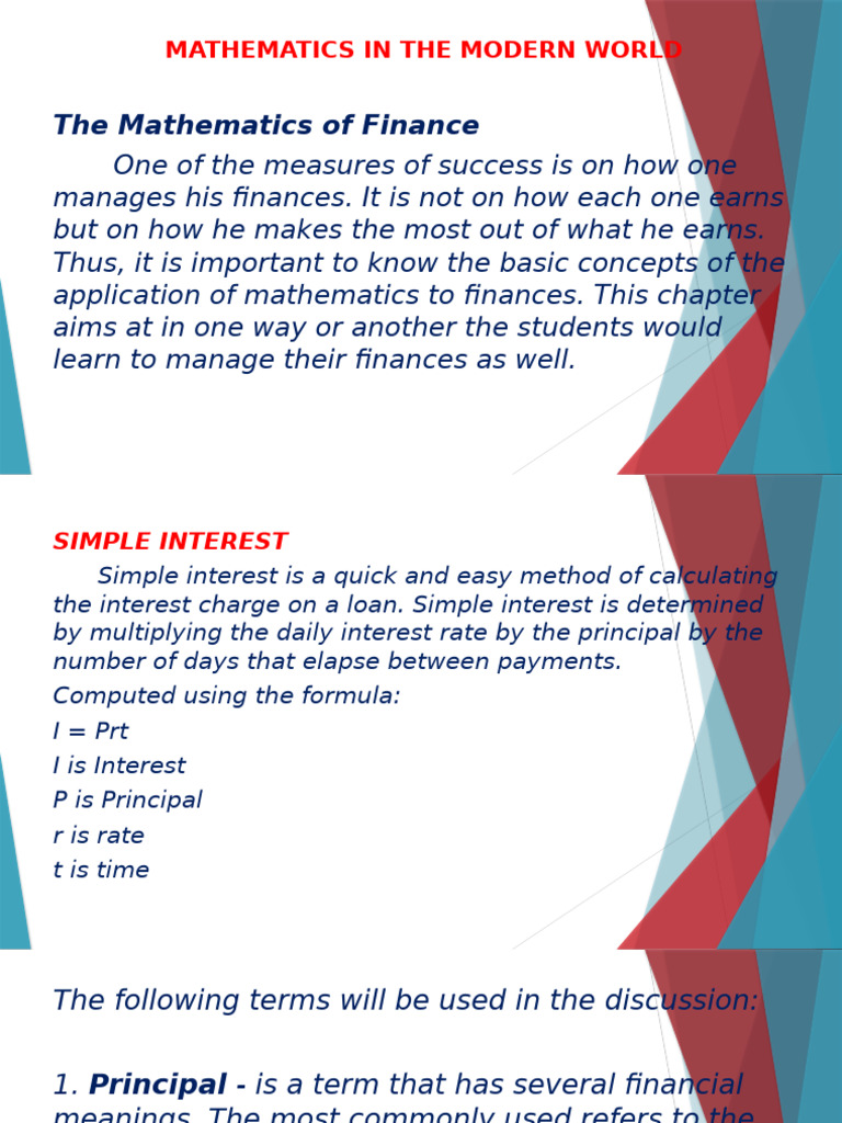 MMW Mathematics of Finance | PDF | Interest | Debt