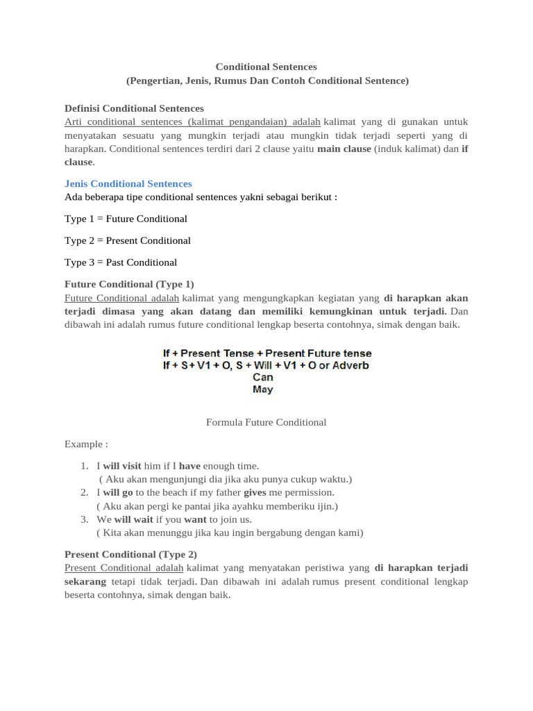 Conditional Sentences | PDF