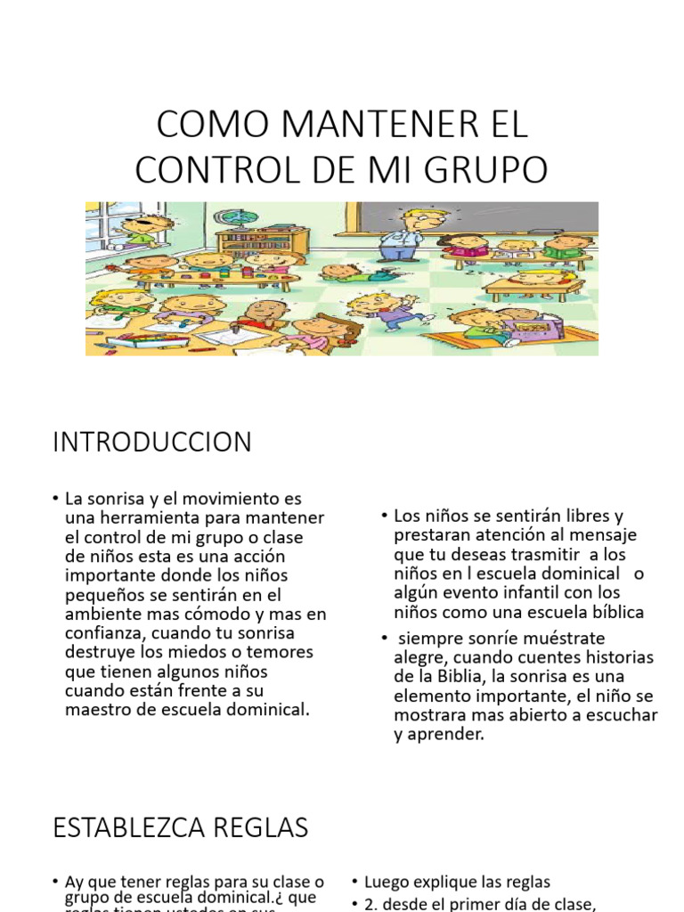 Control de Clase en Escuela Dominical | PDF | Relaciones personales ...