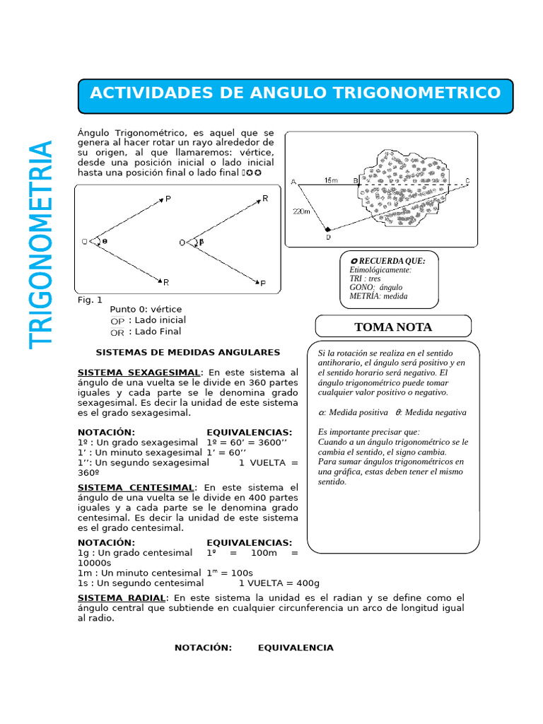 Angulo Trigonometrico | PDF | Ángulo | Trigonometría