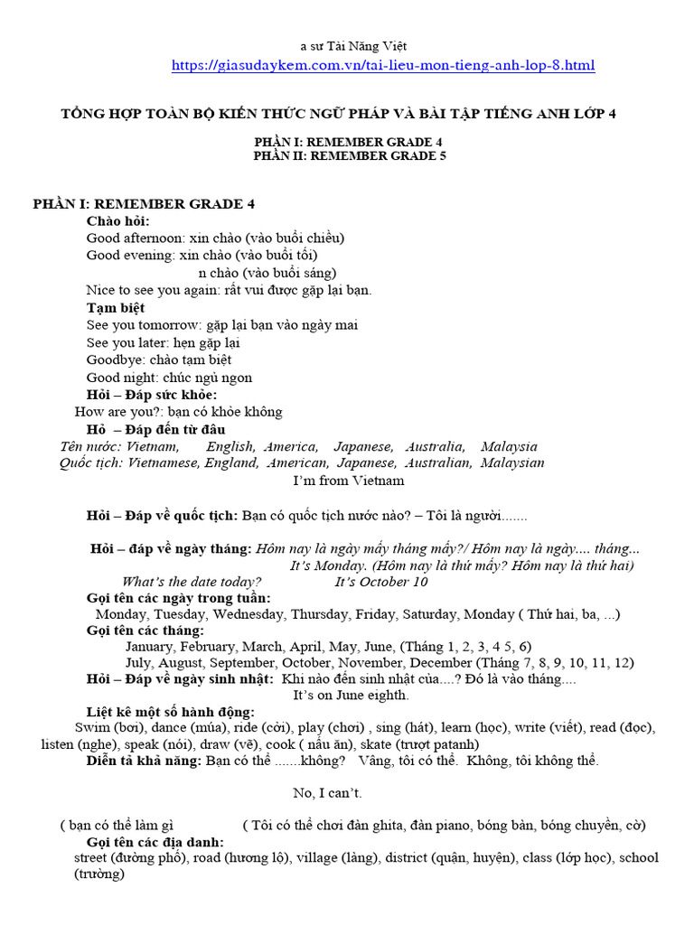 Tong Hop Ngu Phap Va Bai Tap Tieng Anh Lop 4 Va 5 Tong Hop Toan Bo Kien Thuc Ngu Phap Va Bai Tap ...