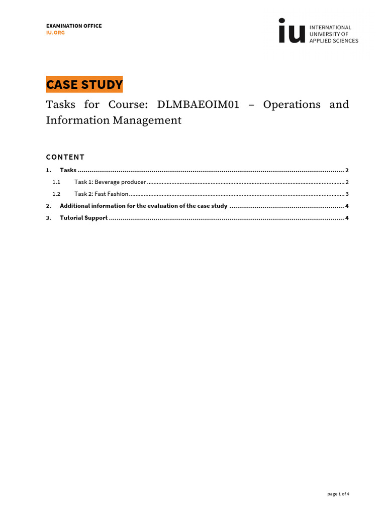 Task - Case Study - DLMBAEOIM01 | PDF | Fashion
