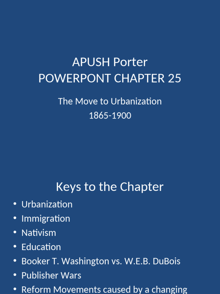 APUSH Porter Chpt. 25 | PDF | Immigration