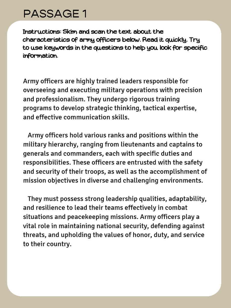 Characteristics and Benefits of Army Officers | PDF | Leadership ...