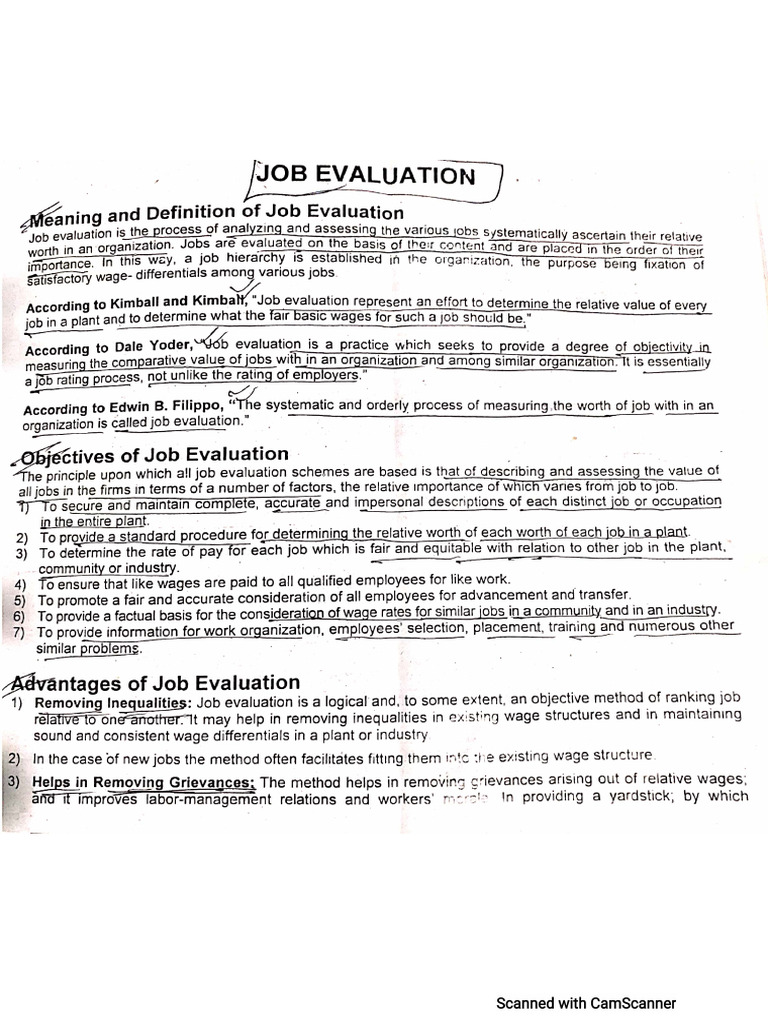 Job Evaluation | PDF