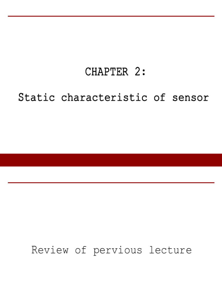Chapter 2 Static Characteristic | PDF | Accuracy And Precision | Sensor