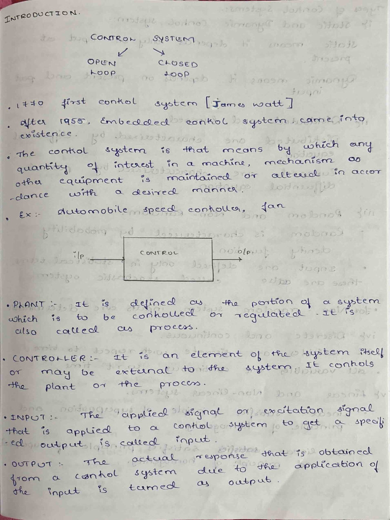 Control System Module 1 | PDF